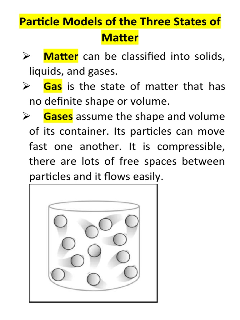 Particle Models of The Three States of Matter TARPAPEL | PDF