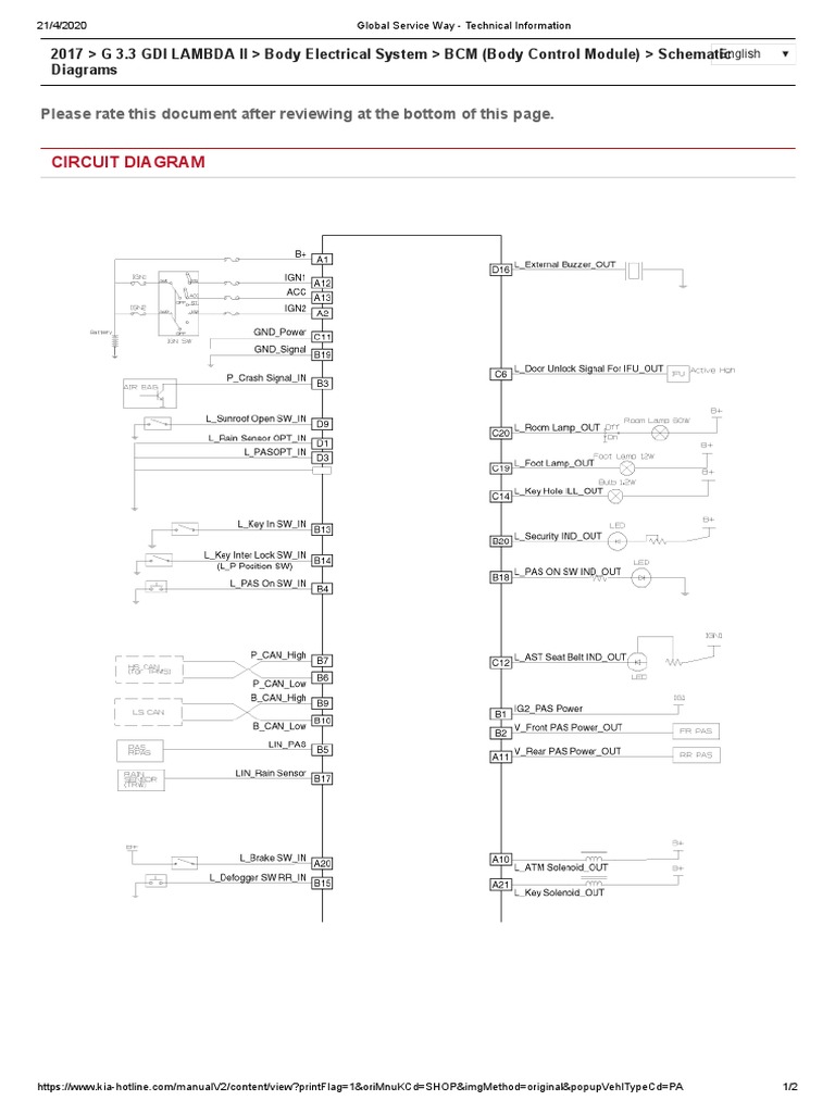 2017 GDI Lambda II Wiring Diagram | PDF | Computers