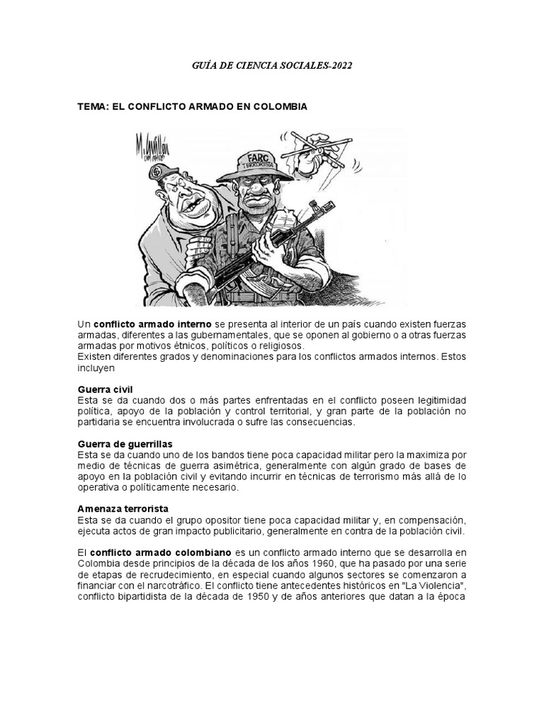 El Conflicto Armado en Colombia 9° | PDF | Colombia | Guerra de guerrillas
