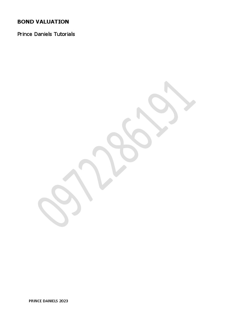 Bond Valuation PDF | PDF | Bonds (Finance) | Yield (Finance)