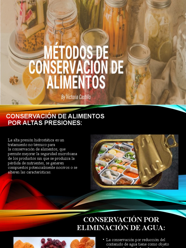 Metodos de Conservacion de Los Alimentos | PDF | Conservación de los alimentos | Alimentos