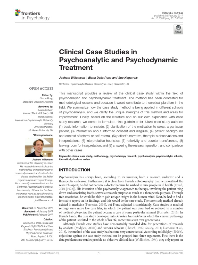 Clinical Case Studies in Psychoanalytic and Psychodynamic Treatment ...