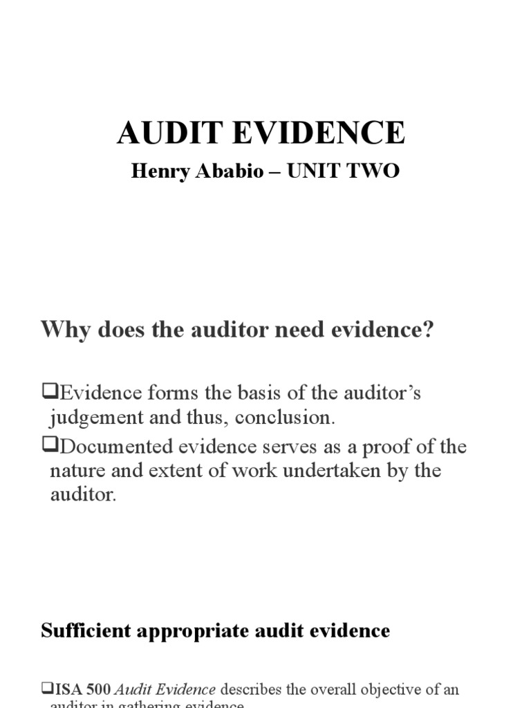 Understanding Audit Evidence and Assertions | PDF | Financial Audit | Audit