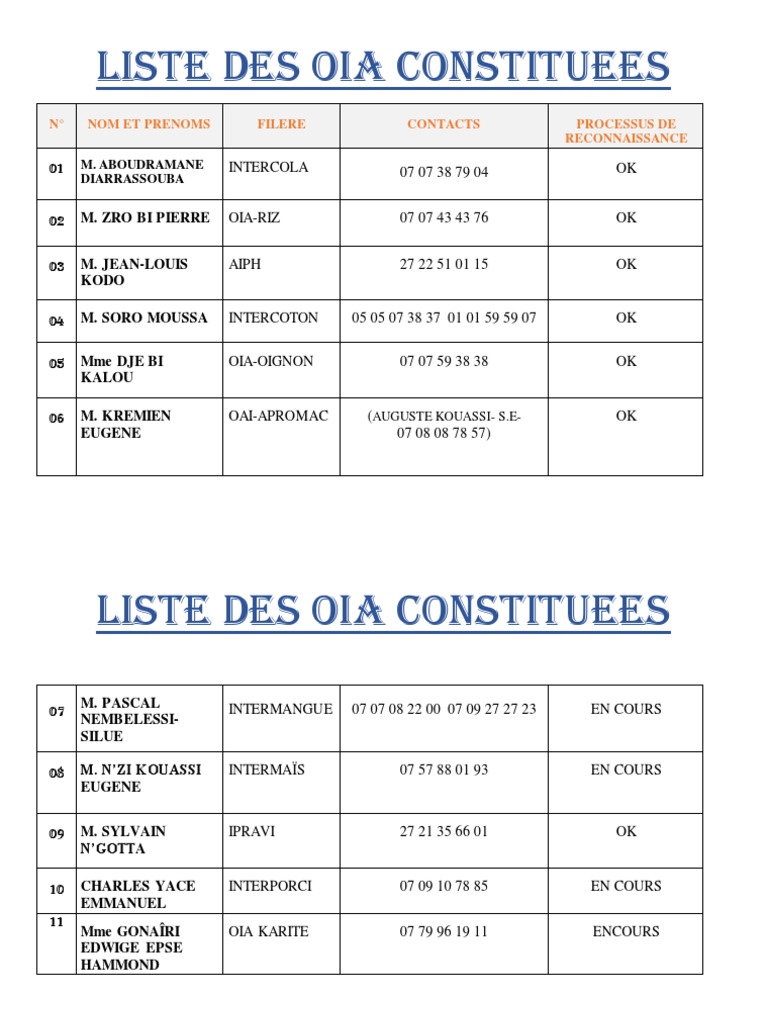 Oia Constituees | PDF
