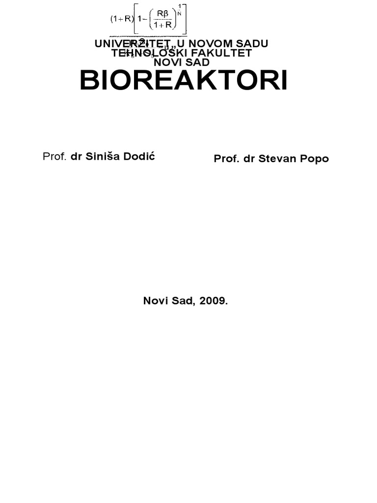 Bioreaktori Sinisa Dodic Stevan Popov | PDF