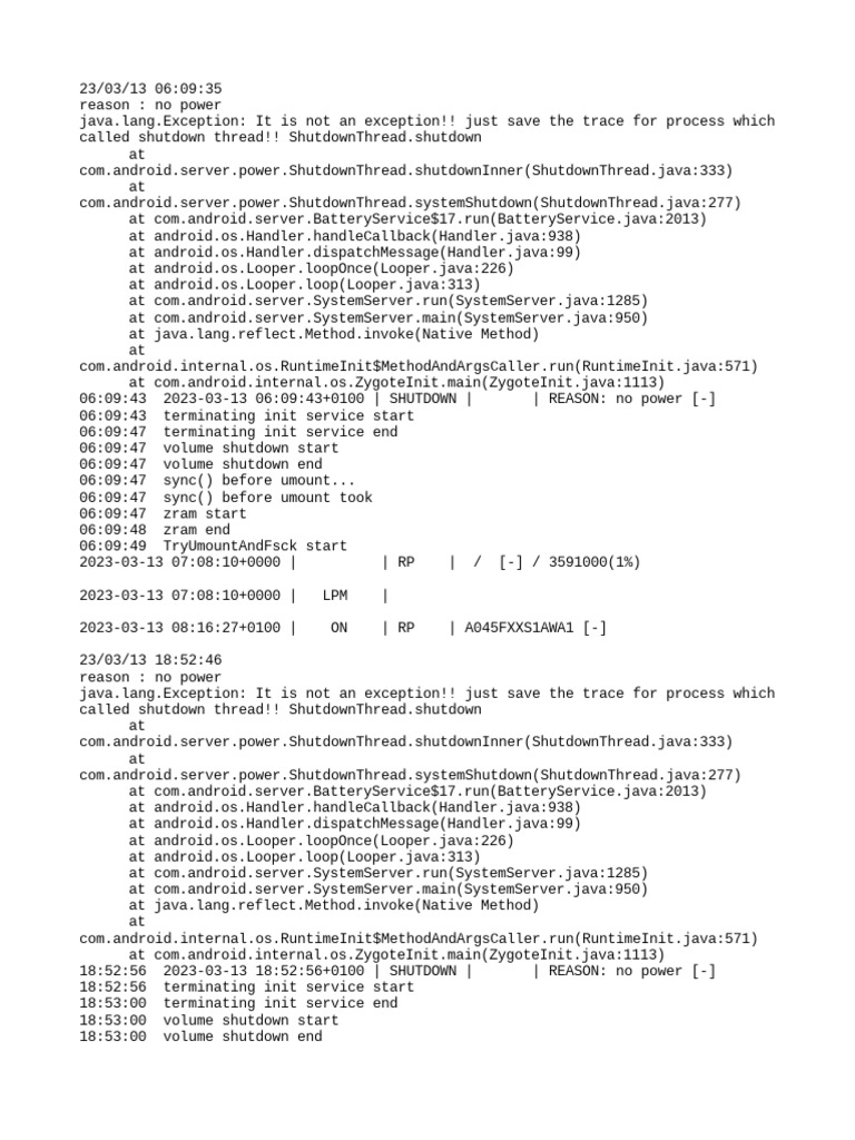 Power Off Reset Reason | PDF | Java (Programming Language) | Software