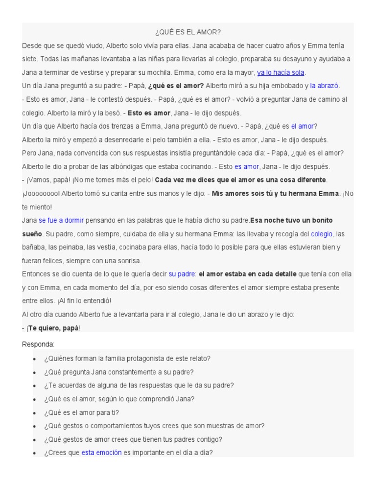 Cuentos Para Reflexionar Que Es El Amor Pdf