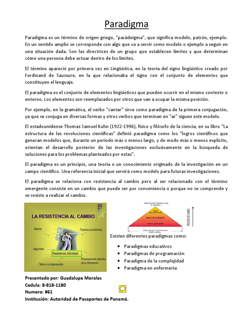 Paradigma 1 | PDF | Filosofía | Estudios de idiomas extranjeros