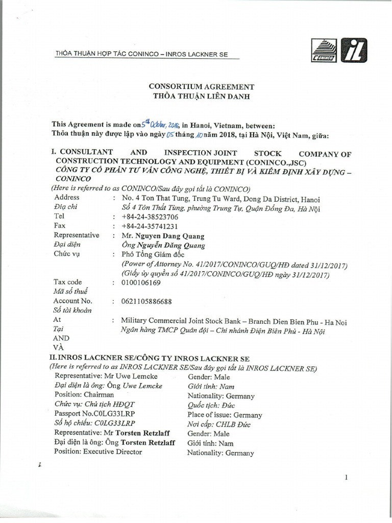 2018 - 486 - Thoa Thuan Lien Danh 0510 PDF | PDF