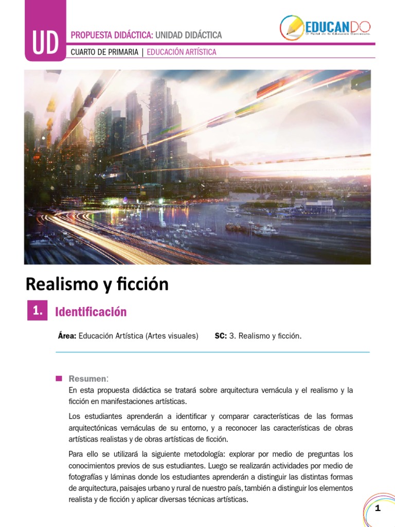 Realismo y ficción. Identificación. Propuesta didáctica_ Unidad ...