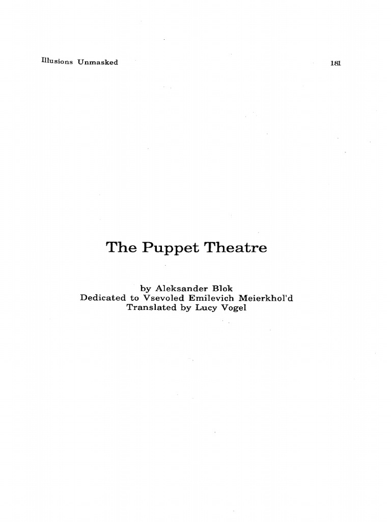 Alexander Blok - 'The Puppet Theatre' (Trans. Lucy Vogel), Canadian-American Slavic Studies, 24 ...
