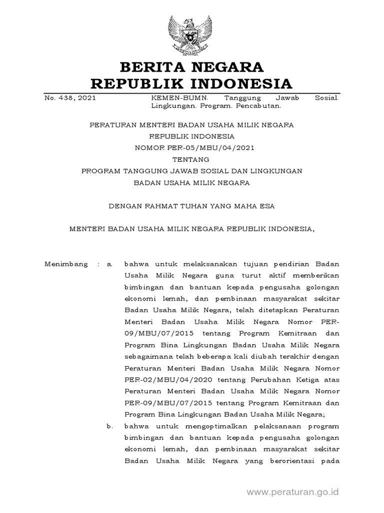 Permen No 5 Tahun 2021 Pdf Pdf