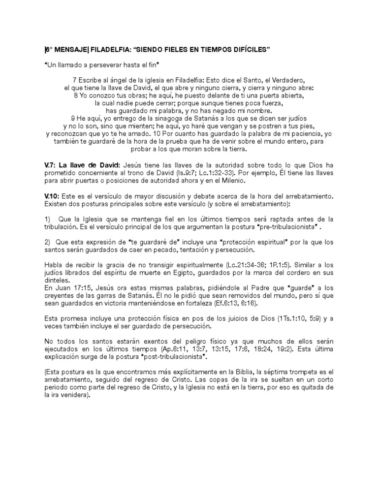 6ta. Iglesia Filadelfia | PDF | Jesús | Dios