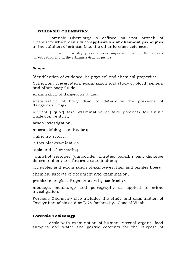 FORENSIC CHEMISTRY & TOXICOLOGY 2 (Amdc) | PDF | Psychoactive Drugs ...