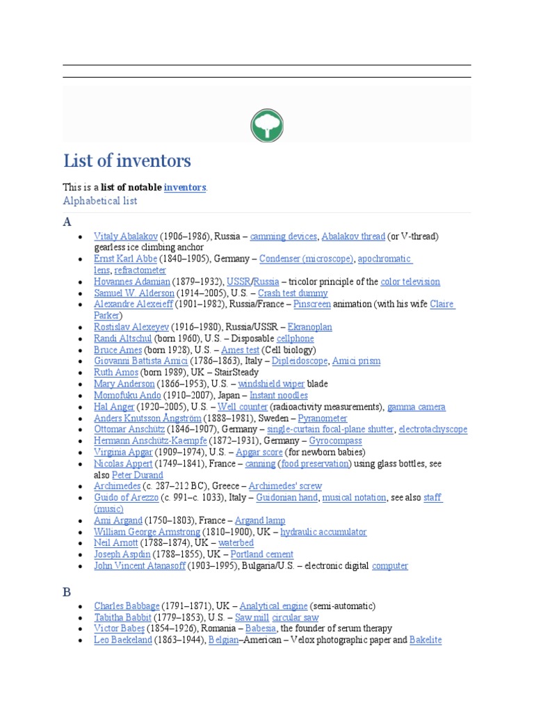 Notable Inventors and Their Inventions | PDF