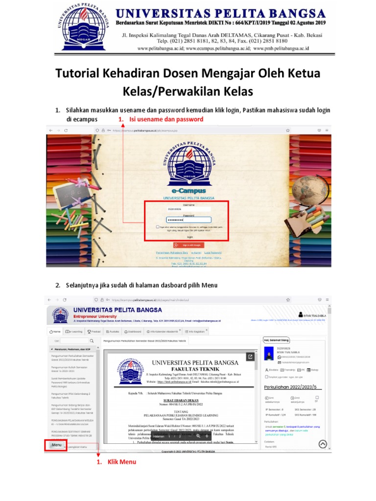 Panduan Absensi Dosen di Ecampus | PDF