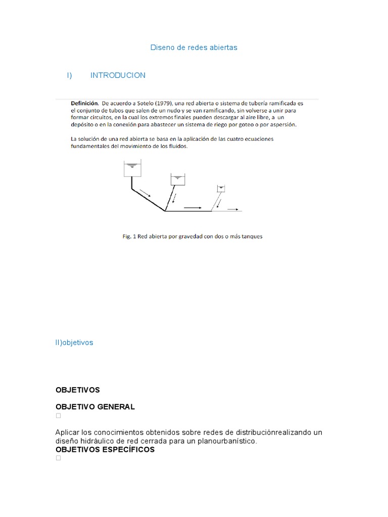 Diseno de Redes Abiertas | PDF | Ecuaciones | Agua