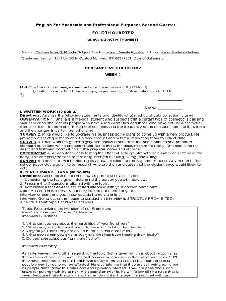 Week 4 - Eapp (12-Humss M) | PDF