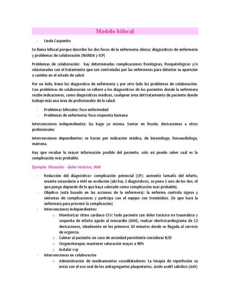 Modelo Bifocal | PDF | Diagnostico medico | Infarto de miocardio