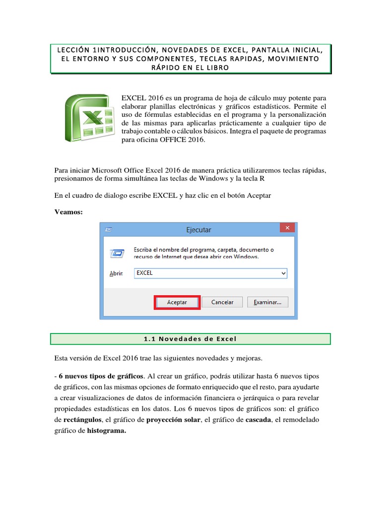 Leccion 1 Excel PDF | PDF | Microsoft Excel | Hoja de cálculo