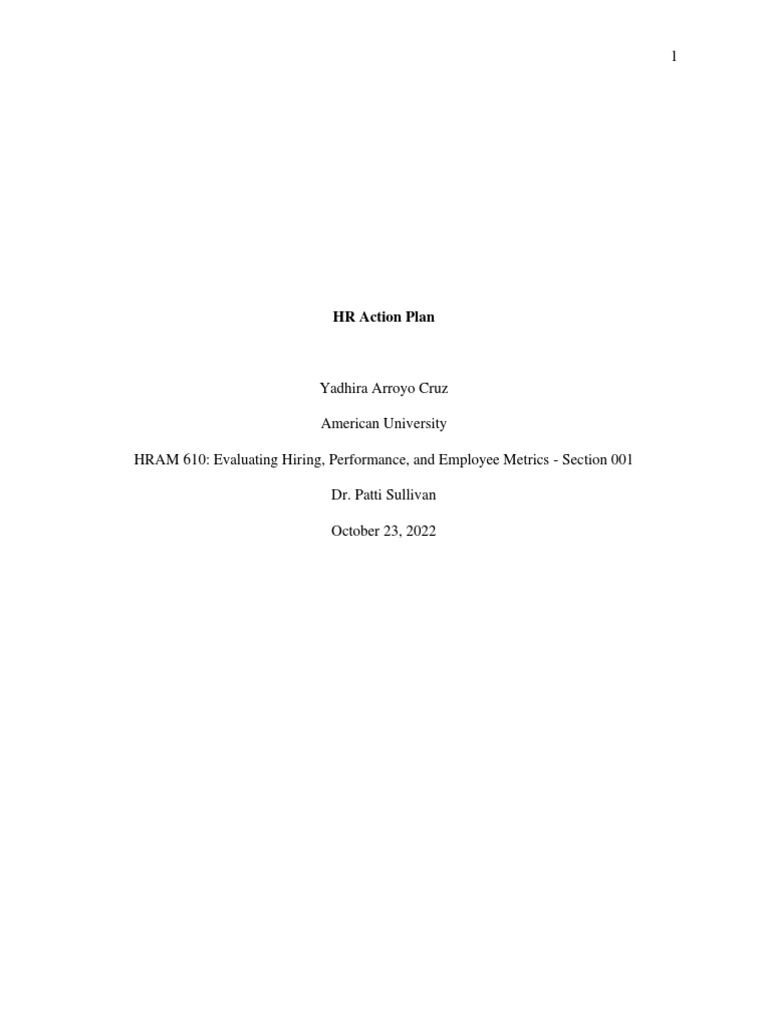 HR Action Plan | PDF | Compensation And Benefits | Performance Indicator