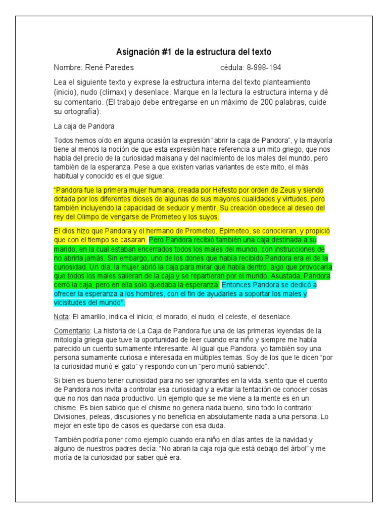 Asignación 1 de La Estructura Del Texto | PDF