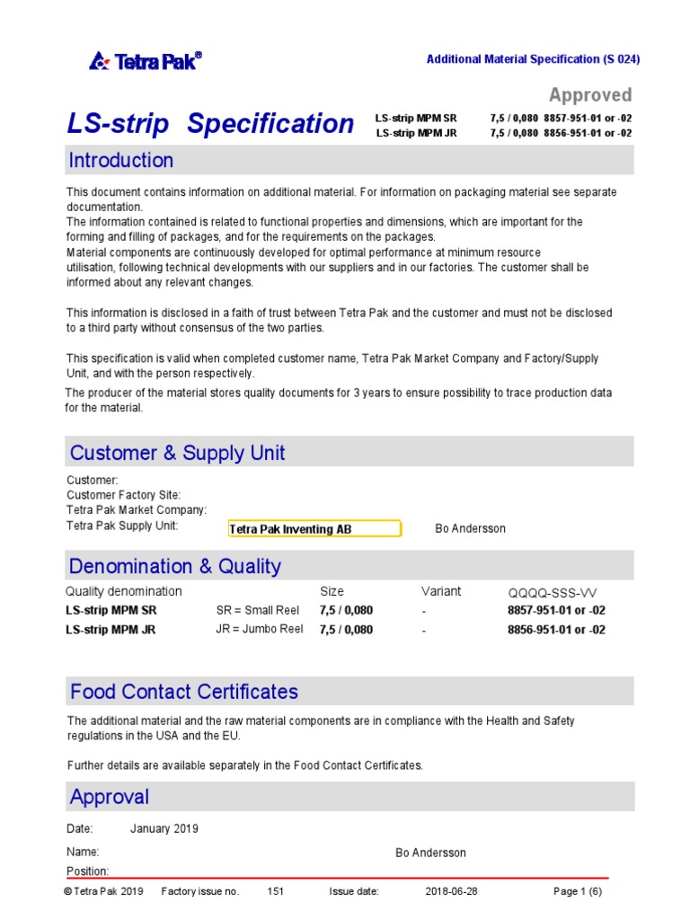 8856-951 LS Strip MPM PDF | PDF