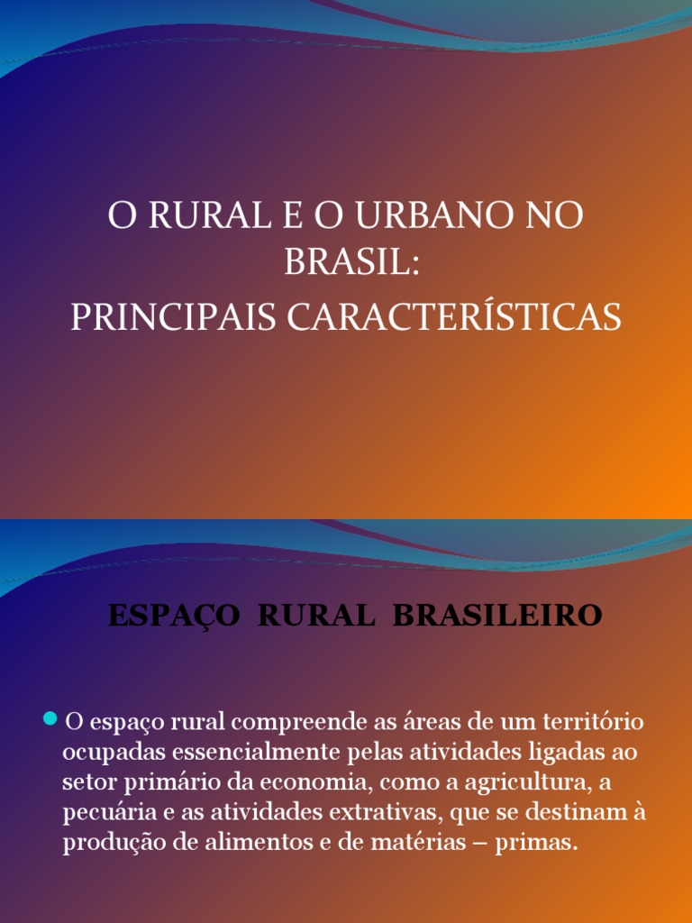 O Rural e o Urbano No Brasil | PDF | Agricultura | Brasil