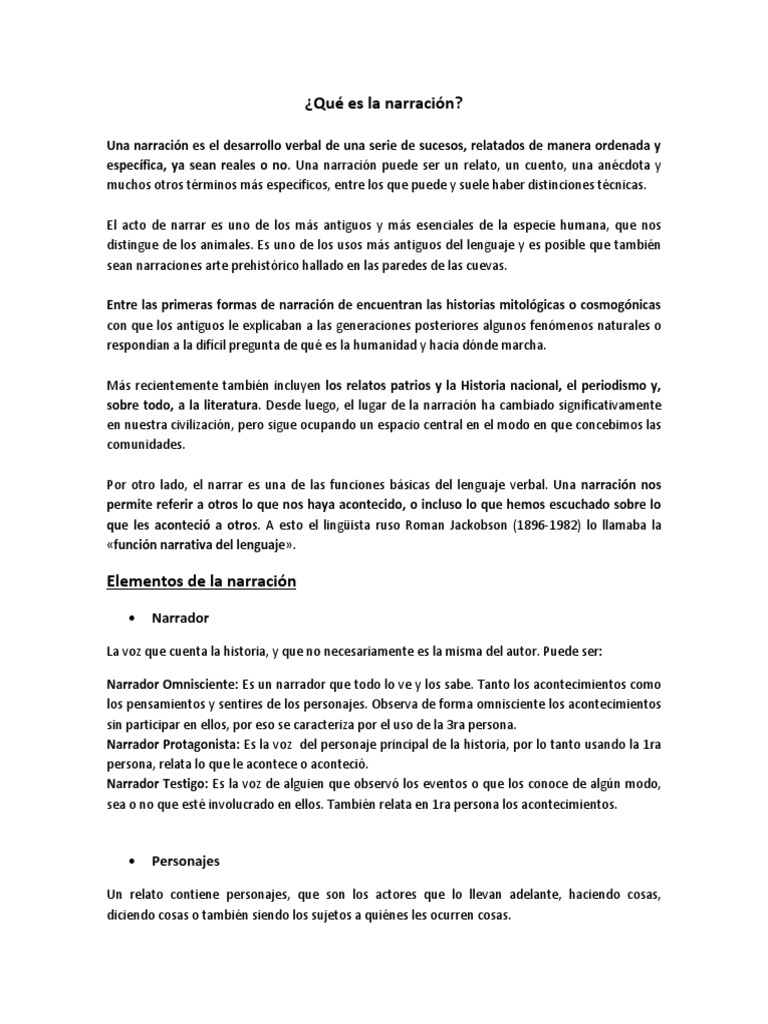 Qué Es La Narración | PDF | Narración