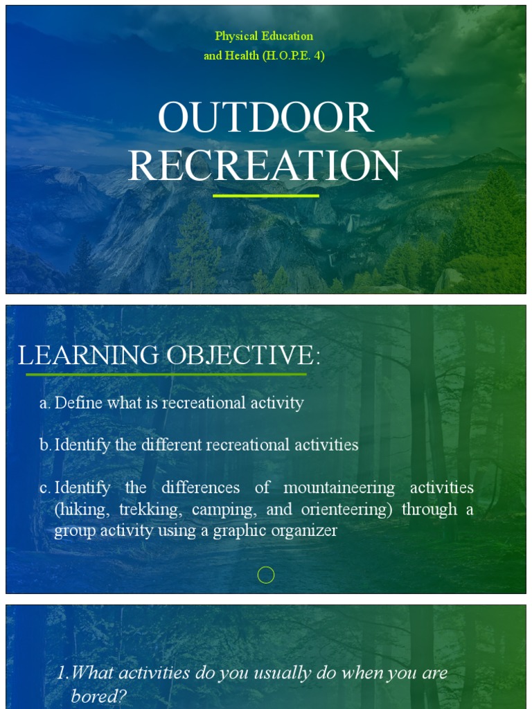 Outdoor Recreation | PDF | Hiking | Outdoor Recreation