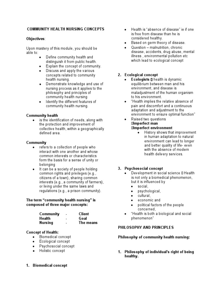 CHN - Nursing Concepts | PDF | Cognition | Cognitive Science
