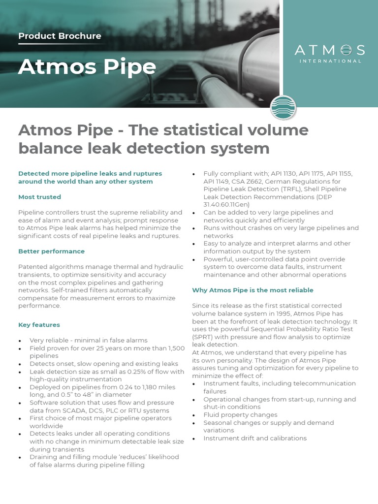 Atmos Pipe Product Sheet | PDF | Pipeline Transport | Mechanical Engineering