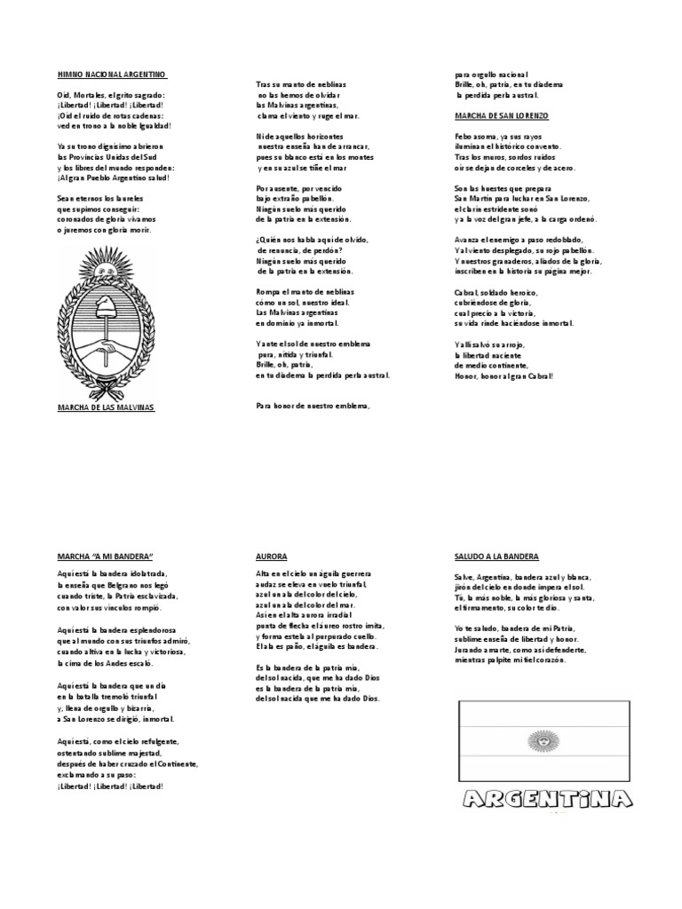 Himno Nacional Argentino y otras canciones patrias | PDF