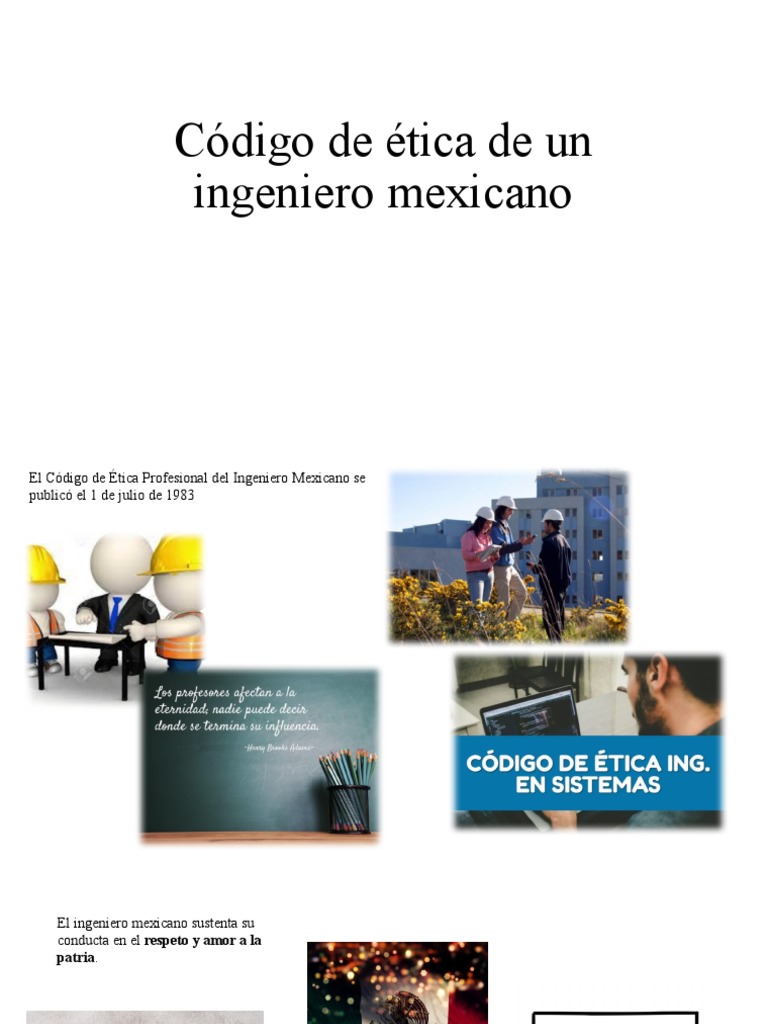Código de Ética de Un Ingeniero Mexicano | PDF