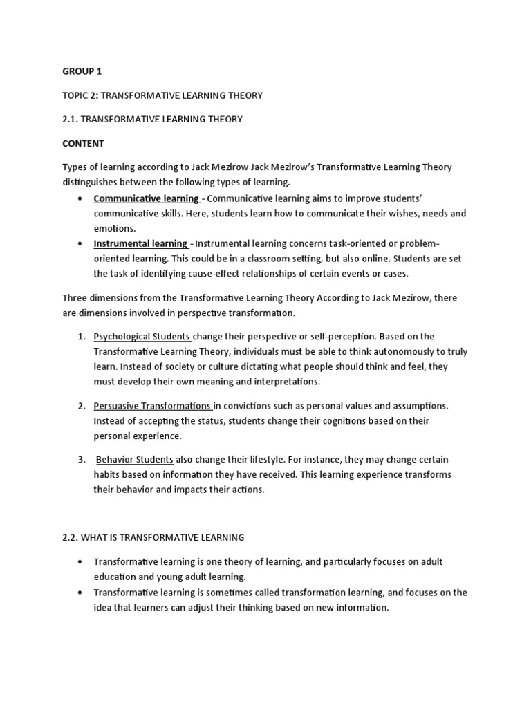 Group 1 Ve 111 | PDF | Learning Theory (Education) | Learning