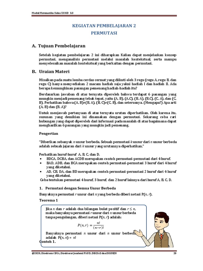 Konsep dan Contoh Permutasi Matematika | PDF