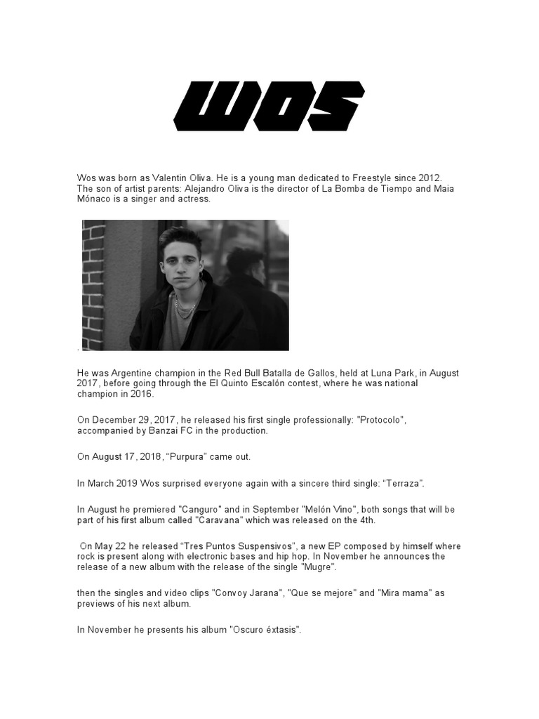 Wos - Biografia - en Ingles | PDF