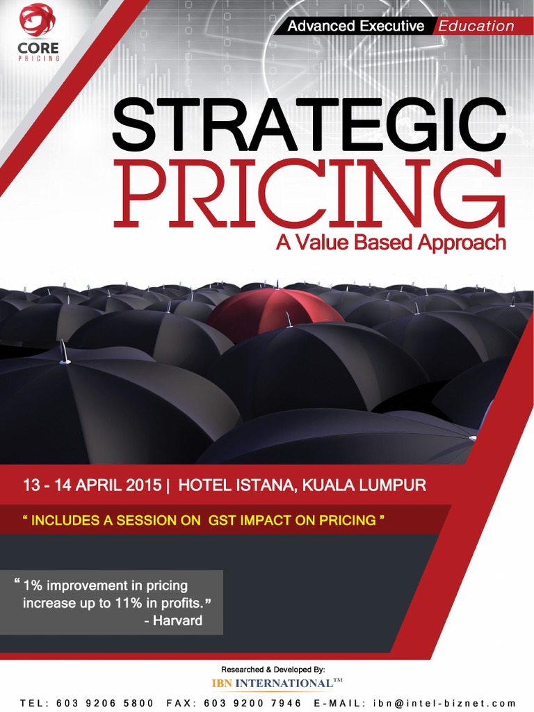 Strategic Pricing - Value Based Approach | PDF | Pricing | Analytics