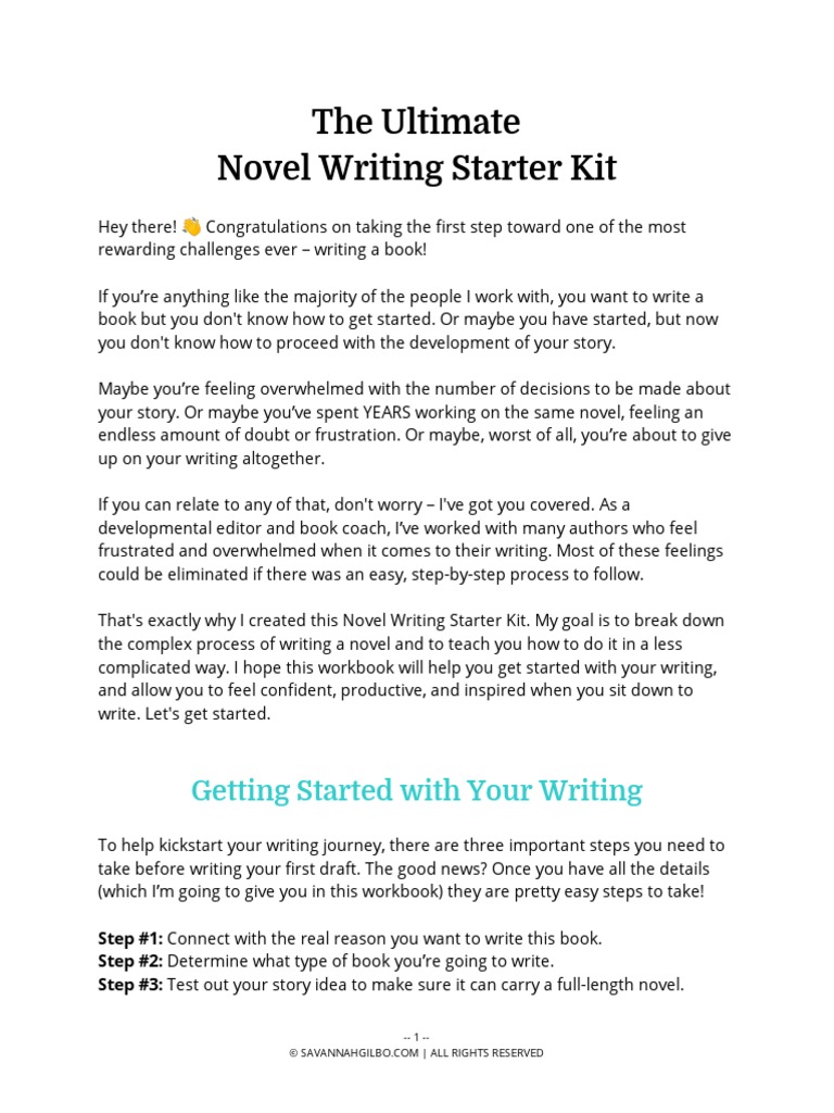 2FA8QTziR0abGXxFZ4HA The Ultimate Novel Writing Starter Kit | PDF ...