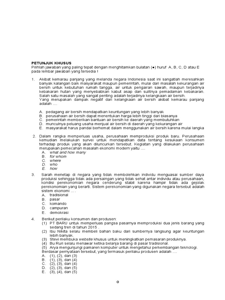 Latihan Soal Usek | PDF