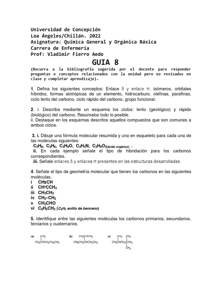 Guia Quimica 3 | PDF | Alcano | Alqueno