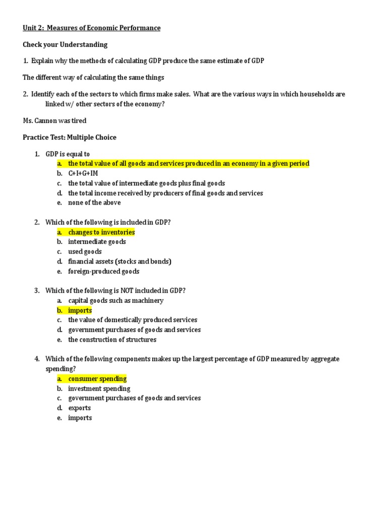 AP Macro Assignment 7 - Circular Flow and GDP | PDF