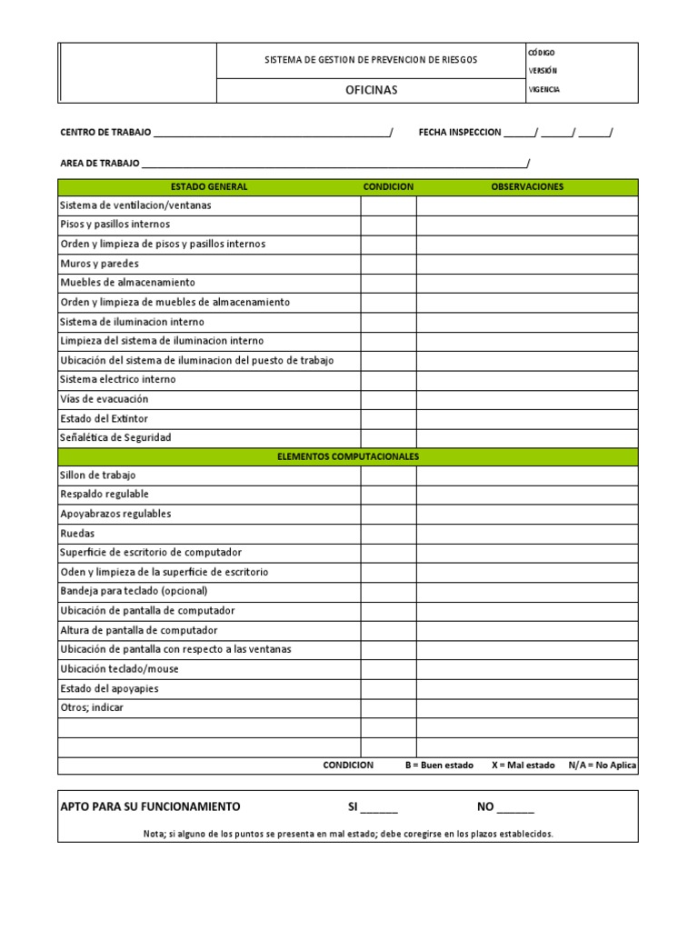 Check List Oficinas | PDF Check List Oficinas | PDF
