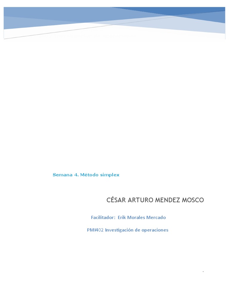 PP A4 Mendez MOSCO1 | PDF | Programación lineal | Linealidad