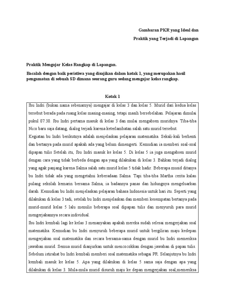 Gambaran PKR yang Ideal dan.docx | PDF