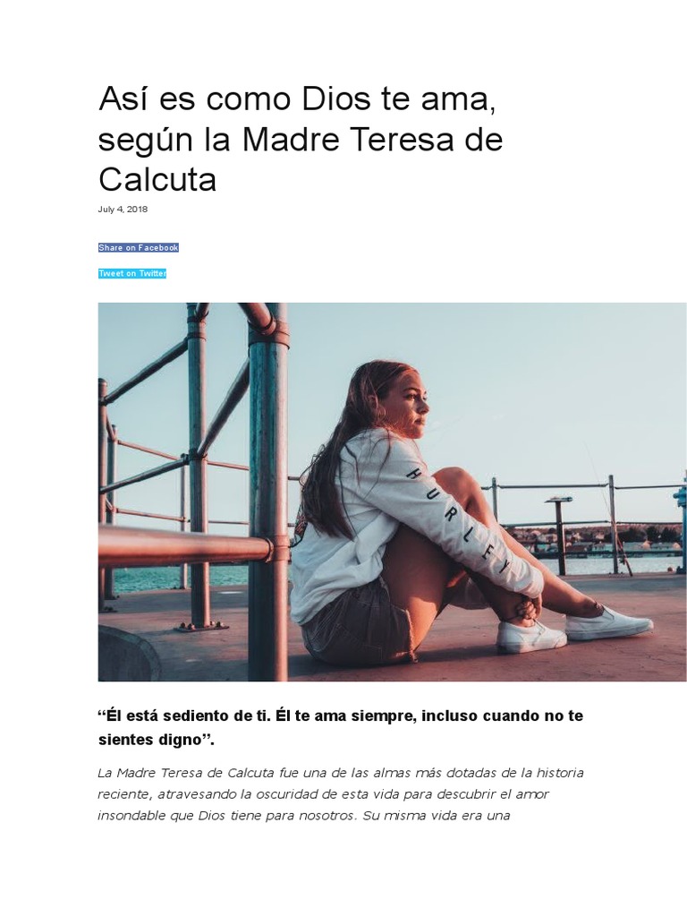 Así Es Como Dios Te ama-TeresaDeCalcuta | PDF | Amor | Madre Teresa