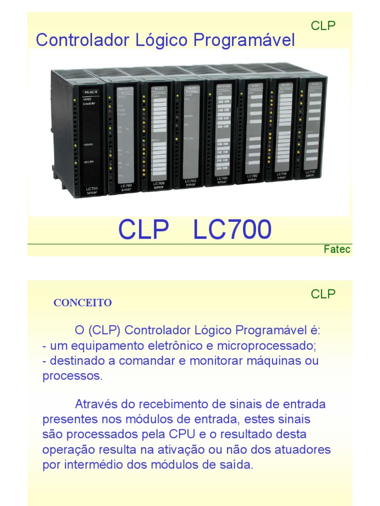 Controlador Lógico Programável: CLP Lc700 | PDF
