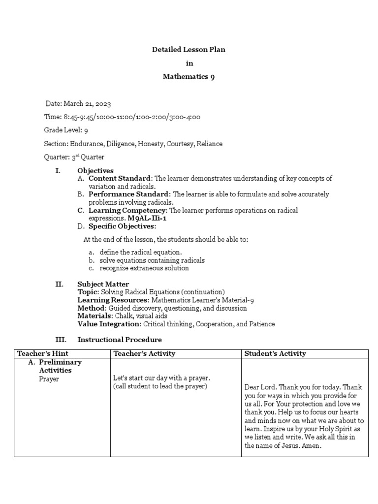 DLP-solving Radical Equations-9 - Continuation | PDF | Learning | Equations