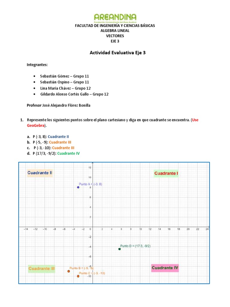 Eje 3 Actividad Grupal-3-Algebra Lineal | PDF | Álgebra lineal | Vector Euclidiano