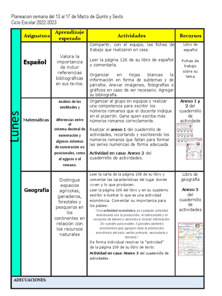 5° S26 Planeación Profa. Kempis | Descargar gratis PDF | Science